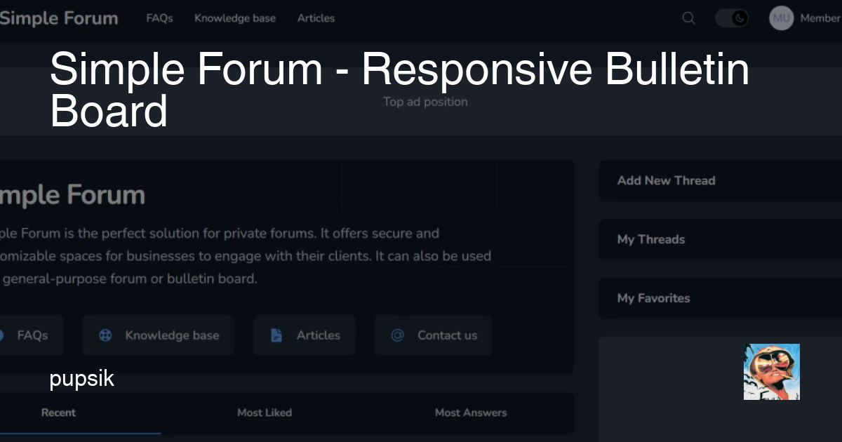 Simple Forum - Responsive Bulletin Board | LibArea