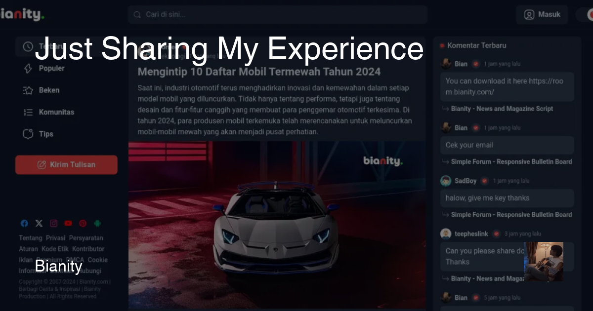 Just Sharing My Experience | LibArea